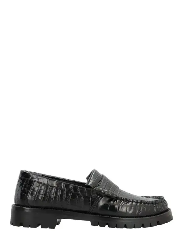 Rhude Crocodile-effect Loafers - Black