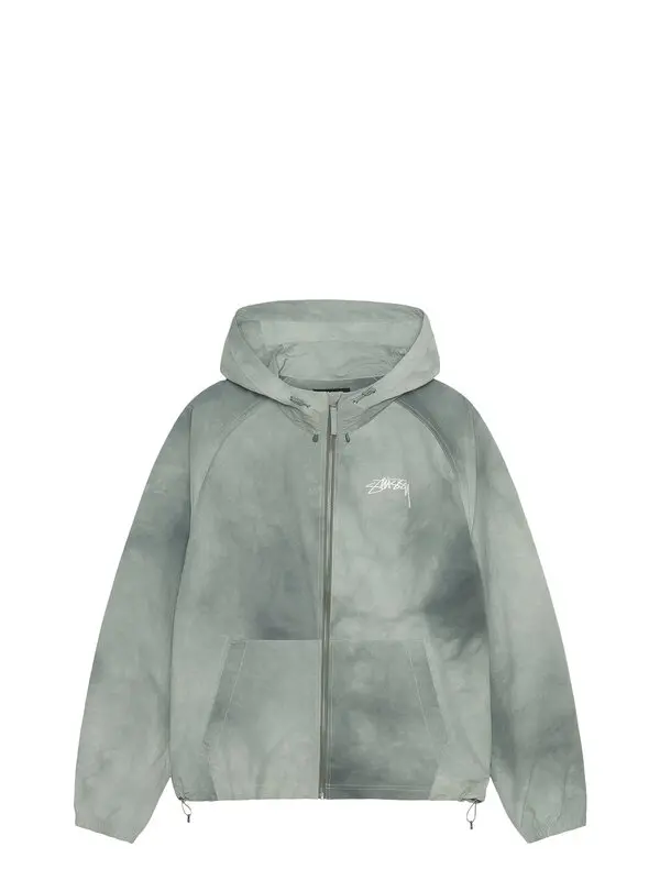 StÜssy Beach Shell Wave Dye Zip Hoodie 'sage - Green