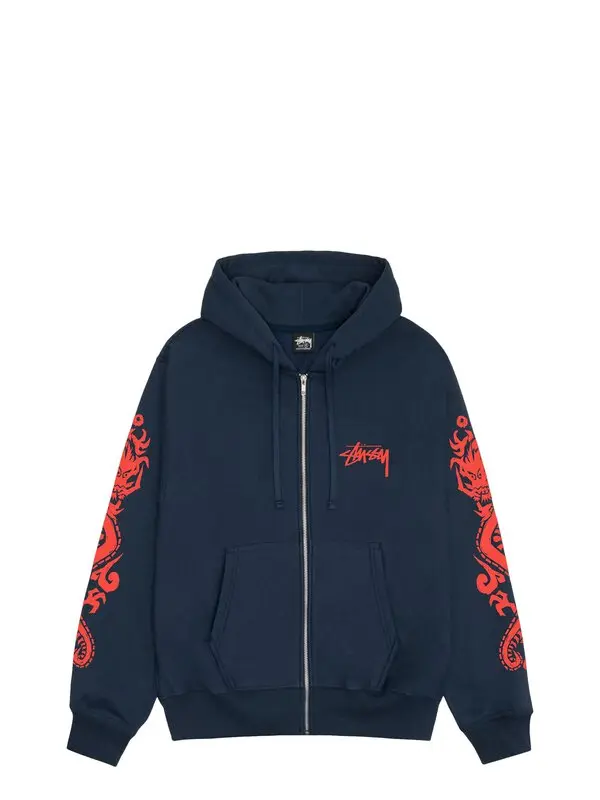 StÜssy Dragons Zip Hoodie - Blue