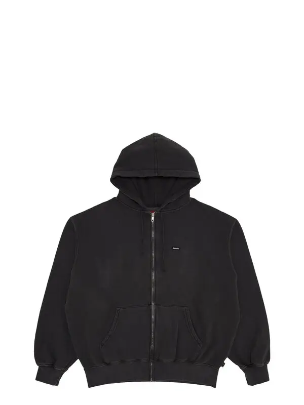 Supreme Overdyed Small Box Zip Up Hooded Sweatshirt - Black