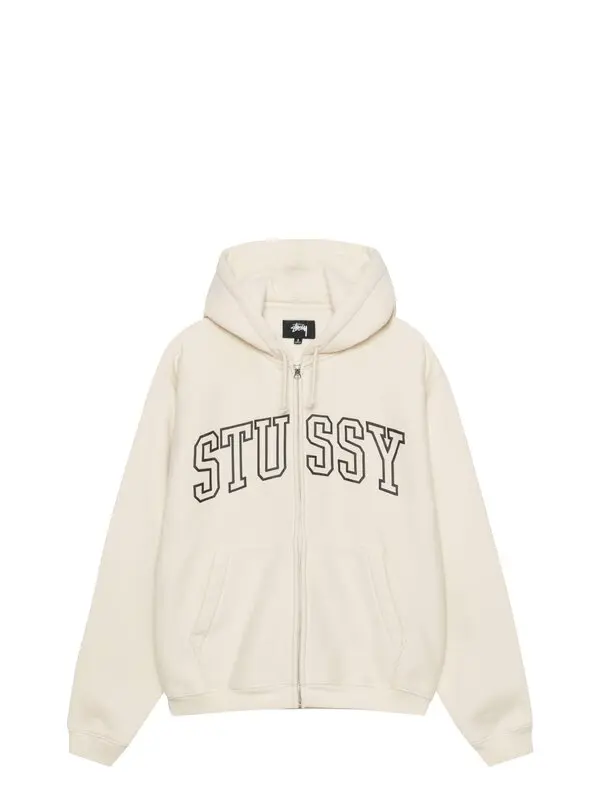 StÜssy Outline Zip Hoodie 'ivory - Cream