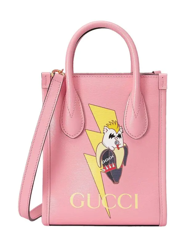Gucci Bananya Print Mini Tote Bag - Pink