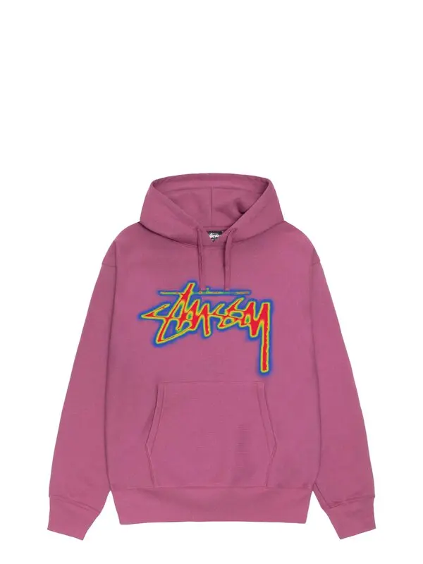 StÜssy Thermal Stock Hoodie - Pink