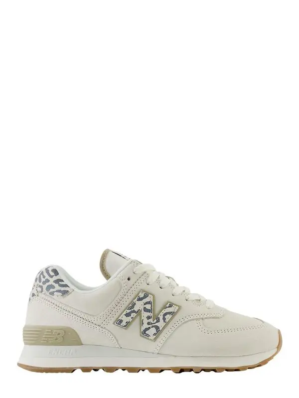 NEW BALANCE 574 Leopard Print Sneakers - Cream