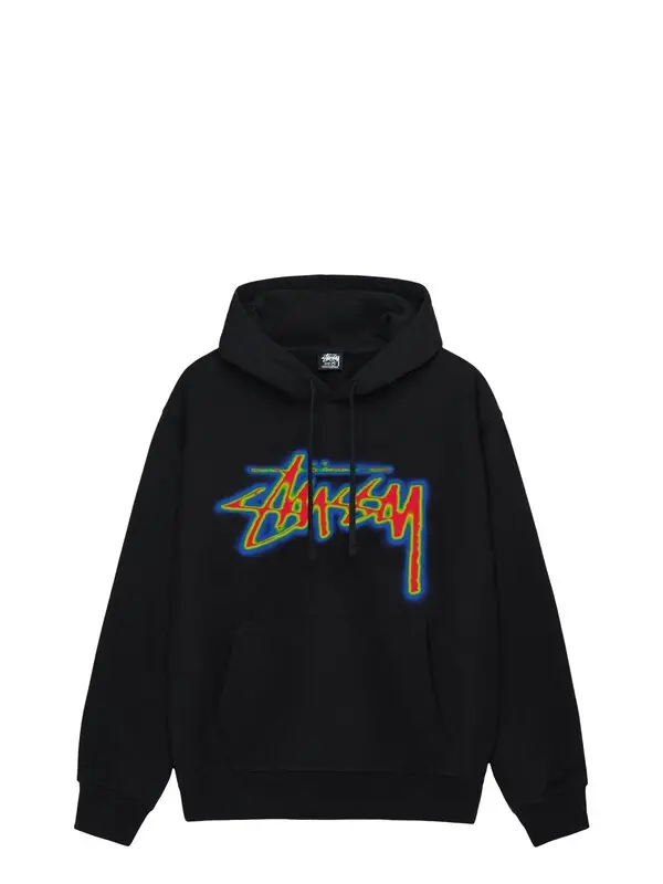 StÜssy Thermal Stock Hoodie - Black