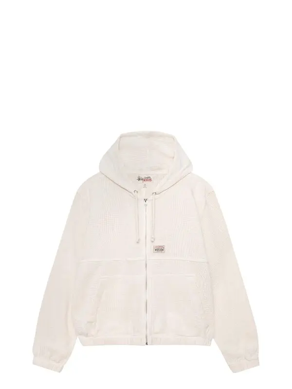 StÜssy Mesh Zip Hoodie 'bone - Cream