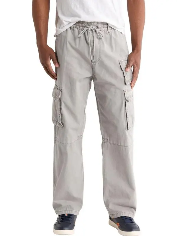PACSUN Gianni Cotton Ripstop Cargo Pants - Gray