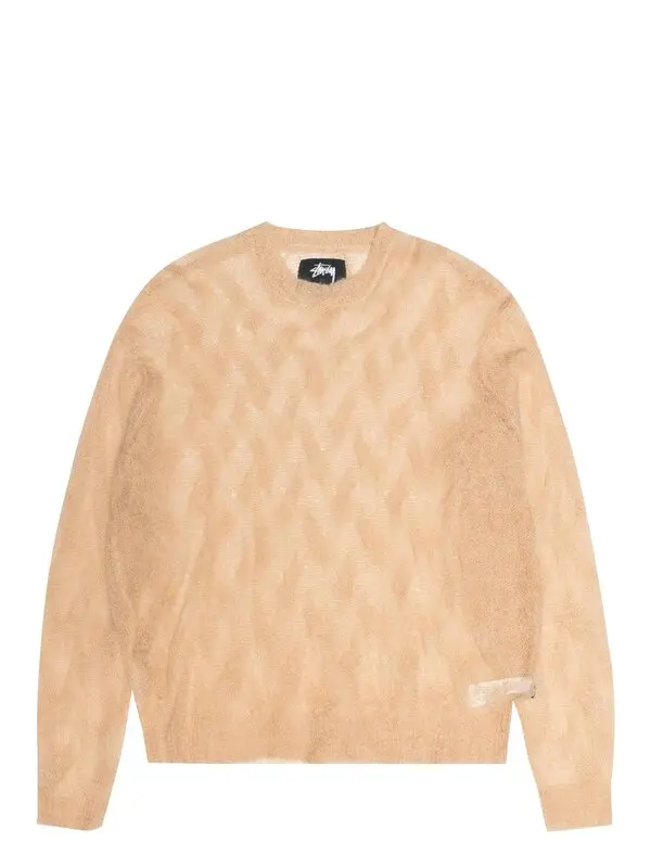 StÜssy Loose Knit Cross Cable Sweater - Cream