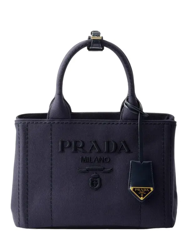 Prada Small Cotton Canvas Handbag - Baltic Blue