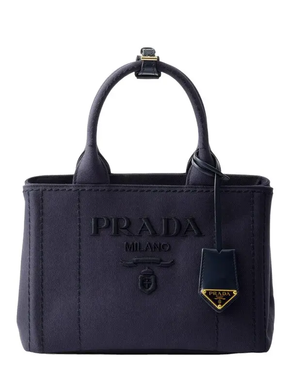 Prada Small Cotton Canvas Handbag - Blue