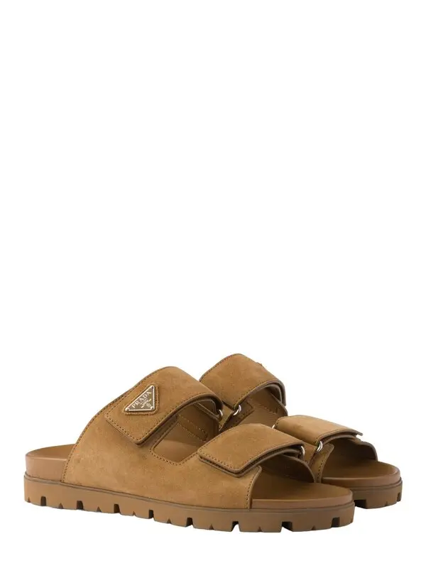 Prada Suede Band Sandals - Cinnamon