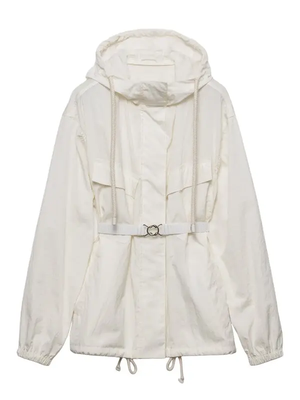 Prada Technical Pongé Blouson Jacket - Ivory