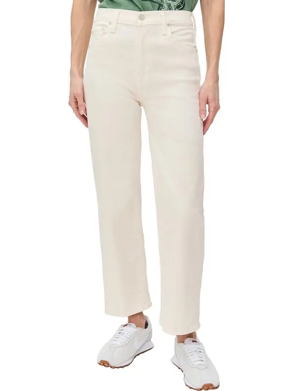 MOTHER Petite Lil Rambler Zip Ankle Jeans - Cream Puffs