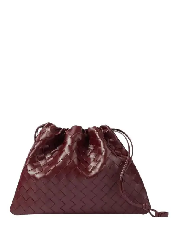 Bottega Veneta Medium Leather Clutch - Burgundy
