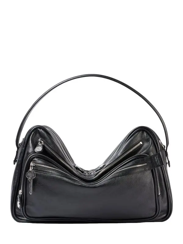 Acne Studios Camero Large Leather Shoulder Bag - Black