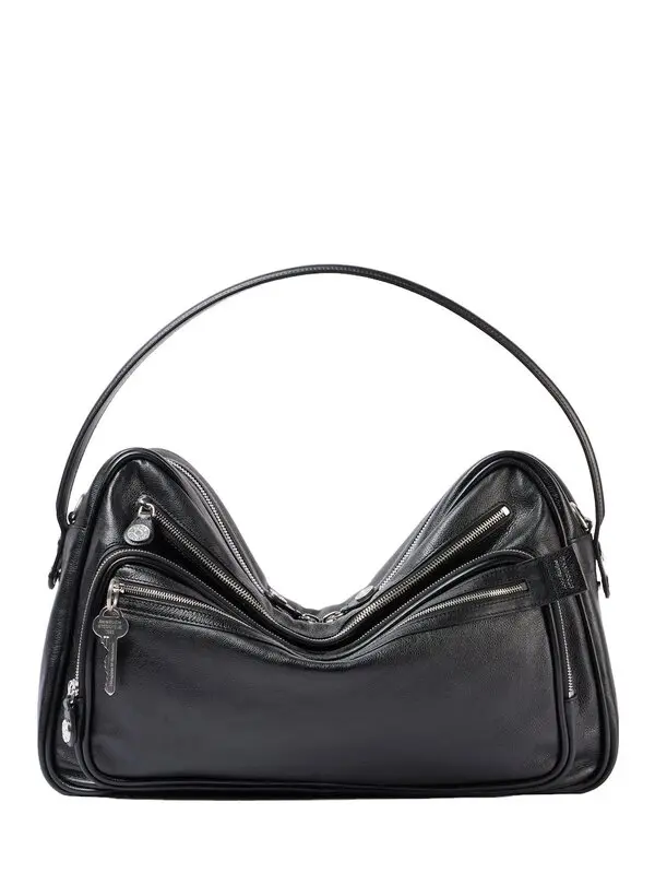 Acne Studios Camero Large Leather Shoulder Bag - Black