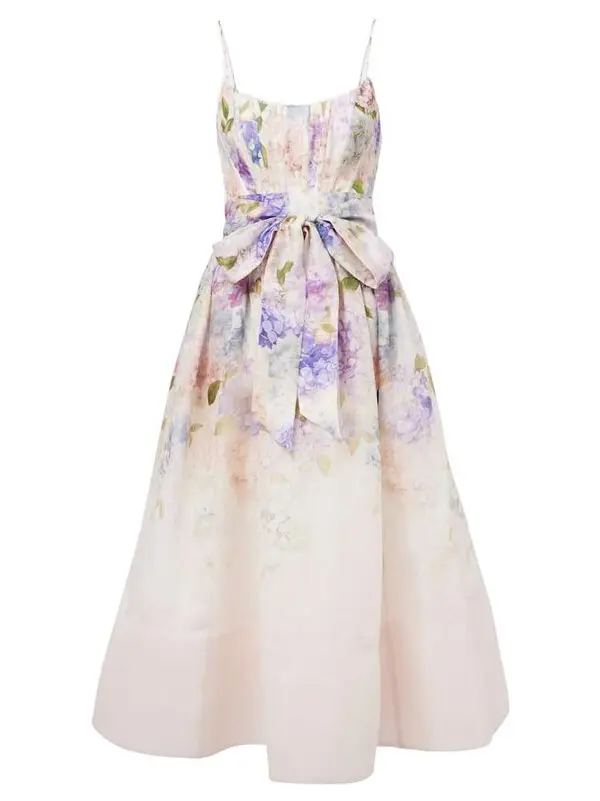 Zimmermann Dawning Floral Silk And Linen Corset Dress - Multicoloured