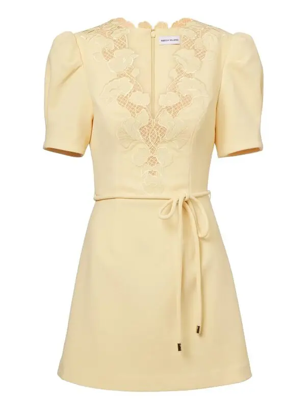 Rebecca Vallance Lulu Lace-trimmed Minidress - Yellow