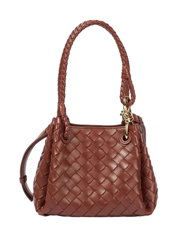 Bottega Veneta Small Intrecciato Leather Parachute Tote - Brown