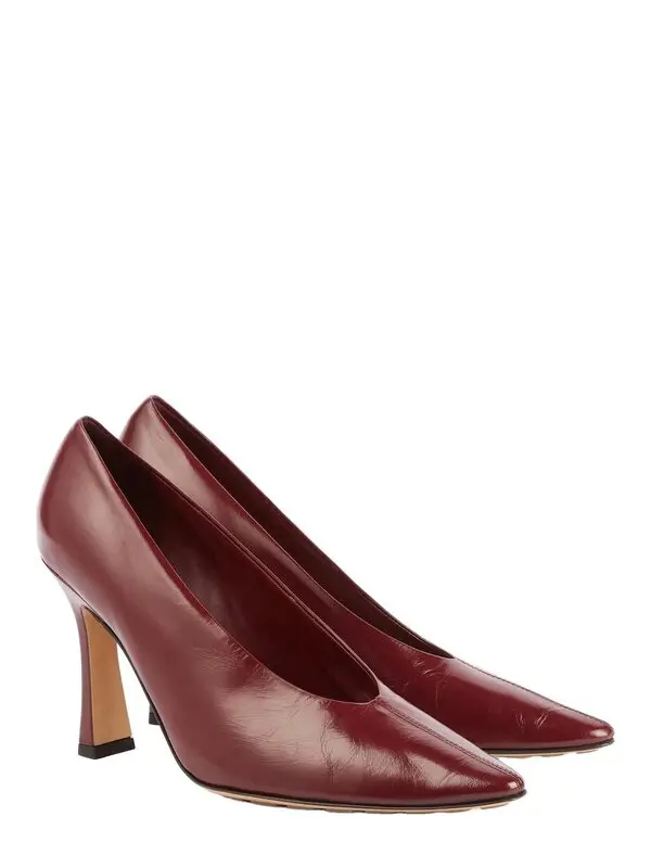 Bottega Veneta Sofia 90 Leather Pumps - Burgundy