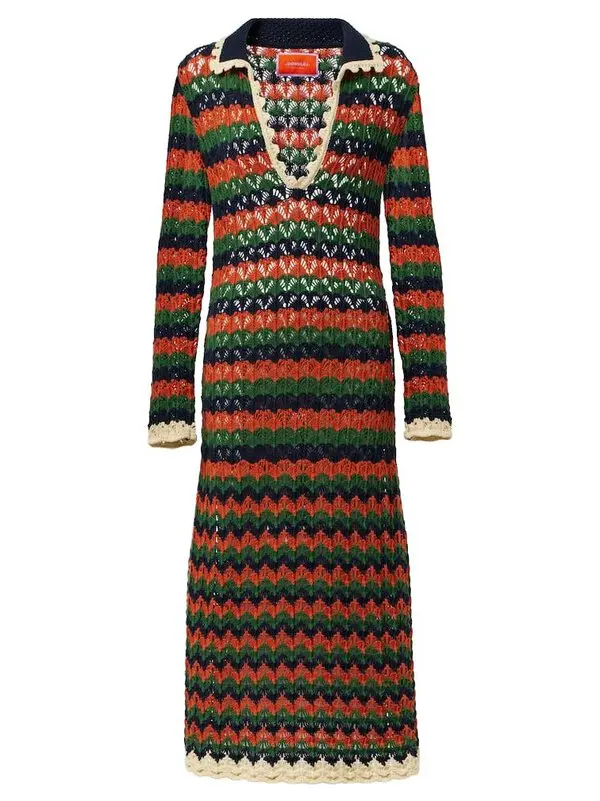 La DoubleJ Perry Crochet Cotton Polo Dress - Multicoloured
