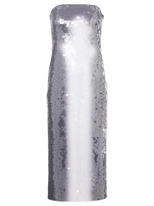 Sportmax Sequined Jersey Midi Dress - Grey