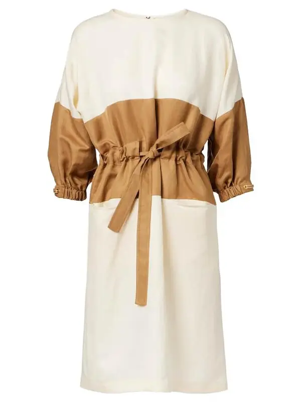 Max Mara Vasto Linen And Silk Sweater Dress - White