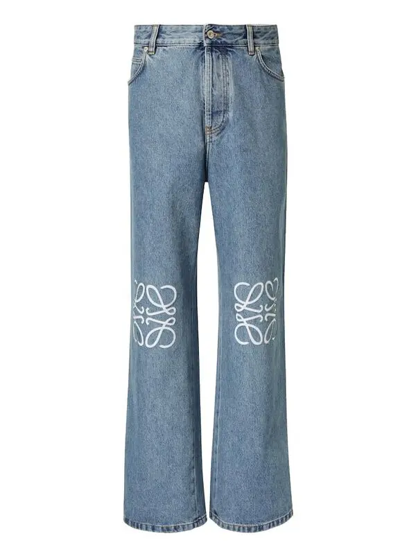 Loewe Anagram Wide-leg Jeans - Blue