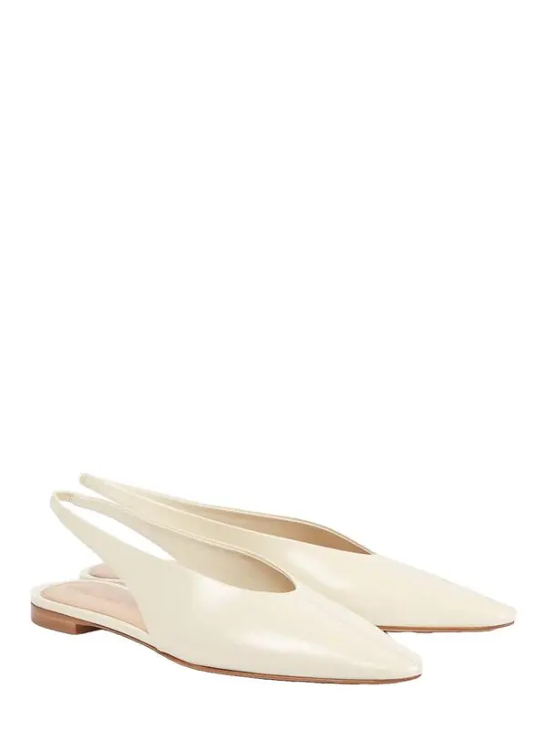 Bottega Veneta Sofia Leather Slingback Flats - White