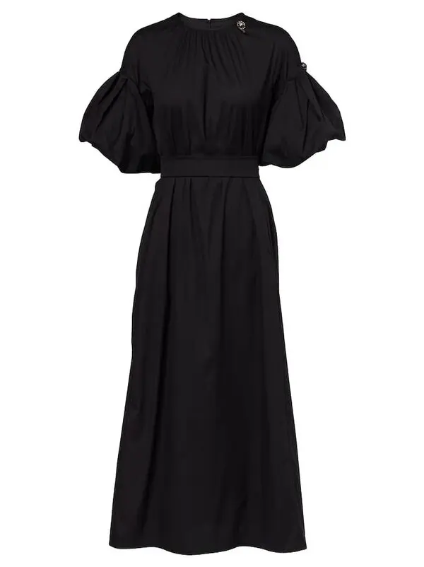 Max Mara Rose Cotton-blend Maxi Dress - Black
