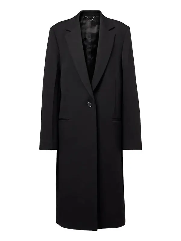 TOTEME Wool-blend Canvas Single-breasted Coat - Black