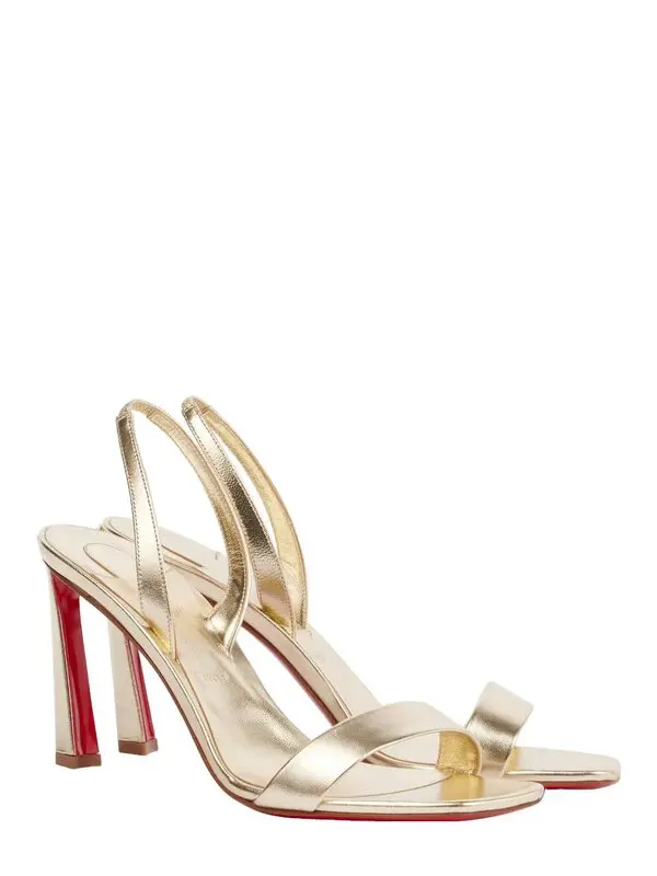 CHRISTIAN LOUBOUTIN O Condora 85 Metallic Leather Sandals - Gold