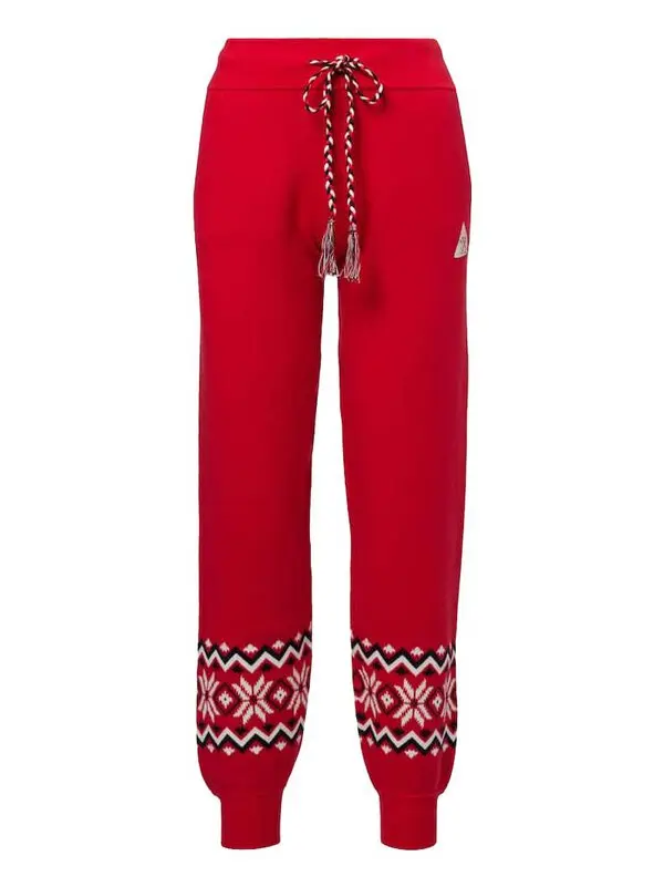The Upside Keystone Jojo Embroidered Track Pants - Red