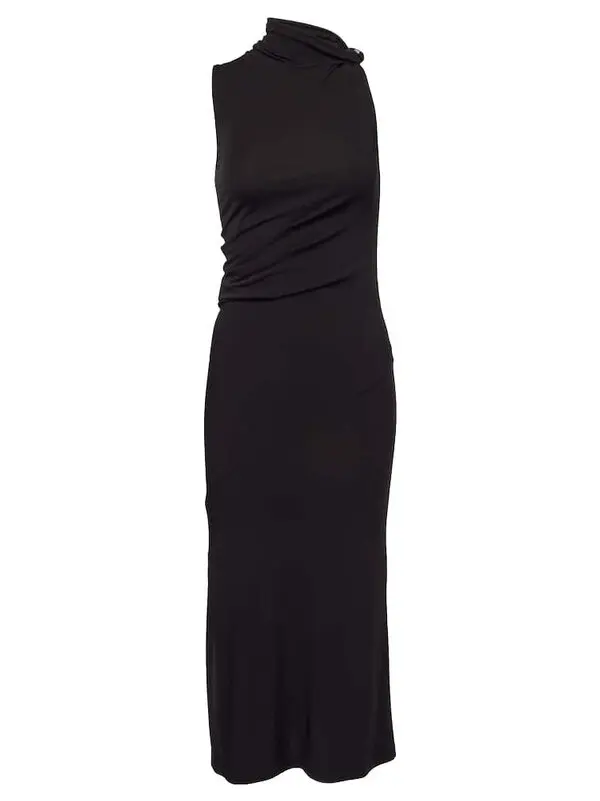 COURREGES Draped Maxi Dress - Black