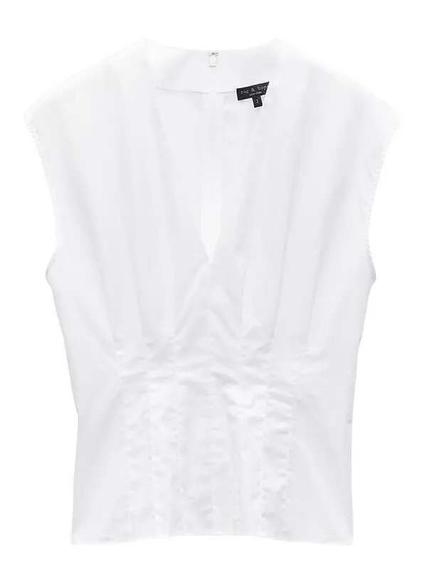 Rag & Bone Ines Poplin Top - White