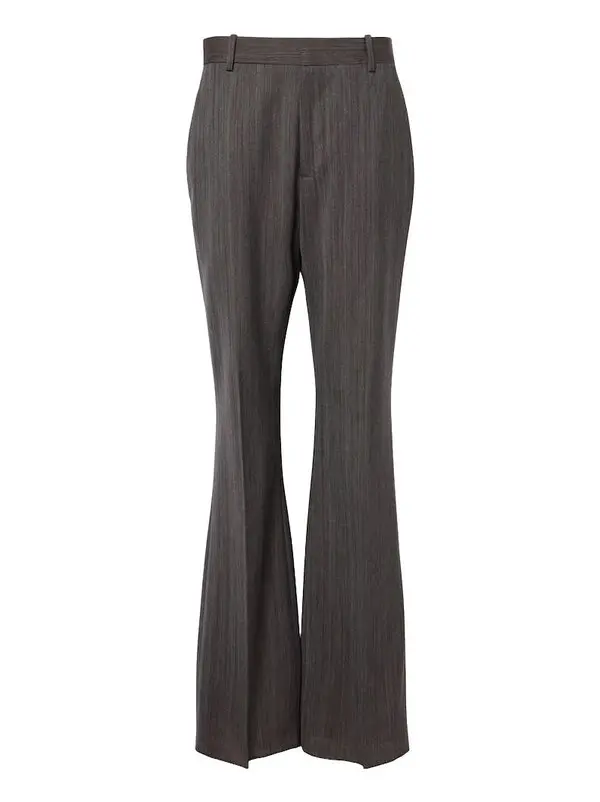 Bottega Veneta High-rise Flared Wool Pants - Grey