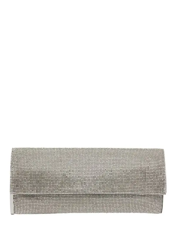 Benedetta Bruzziches Kate Crystal Mesh Long Clutch Bag - Silver