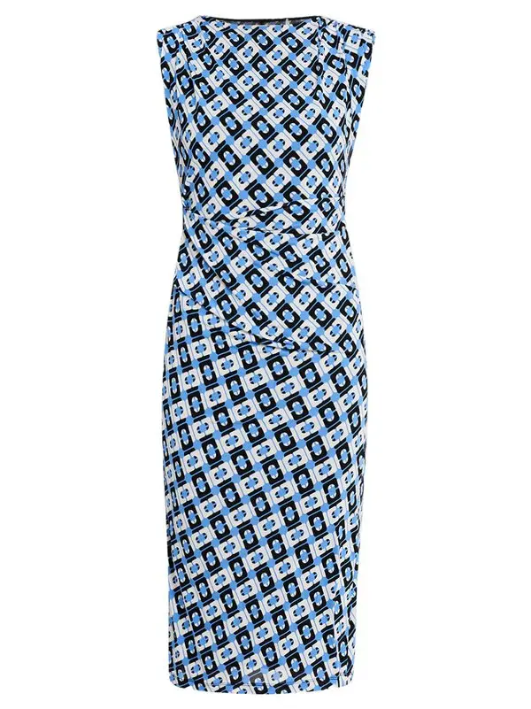 Diane Von Furstenberg Darrius Geometric-print Bodycon Dress - Cane Link Blue