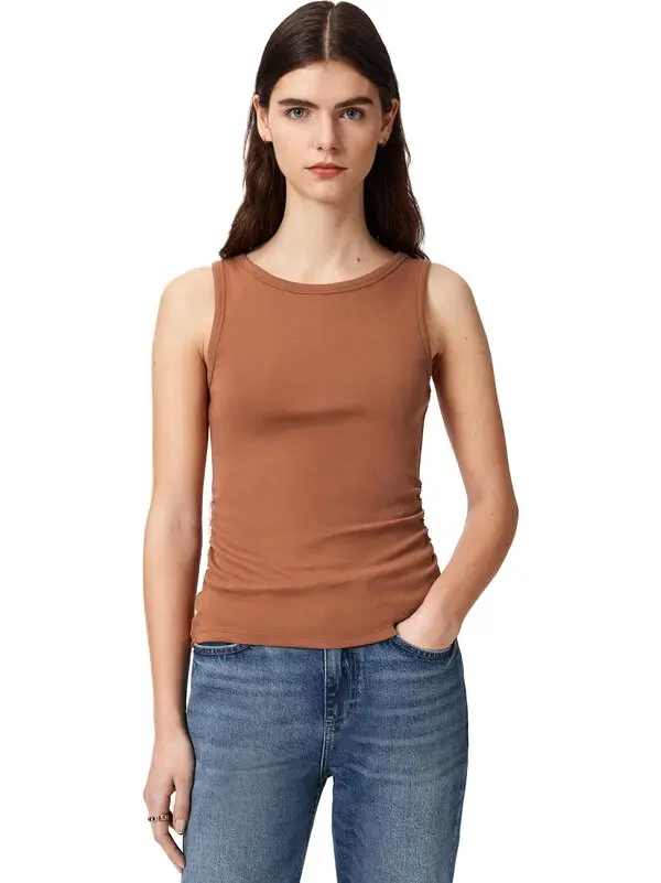 ALLSAINTS Katarina Boat Neck Tank Top - Pecan Brown
