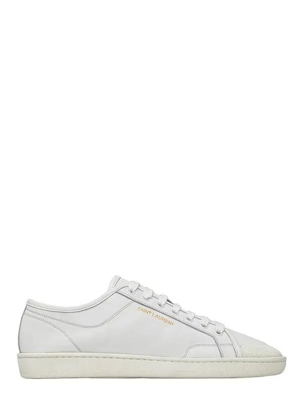 Saint Laurent Low Top Sneakers - White Smooth Leather