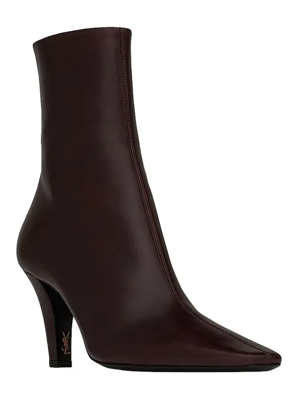 Saint Laurent Jill Mid-heel Booties - Brown