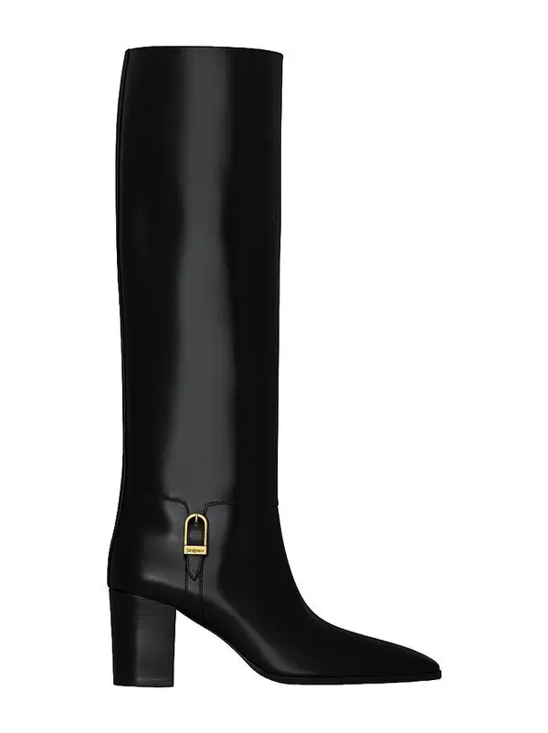 Saint Laurent Julia Mid-heel Knee-high Boots - Black