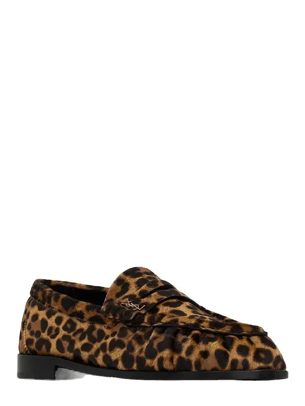 Saint Laurent Le Loafer Penny Slippers In Pony Hair Leather - Manto Naturale