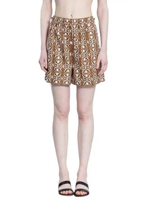 Max Mara Printed Cotton Shorts - Brown