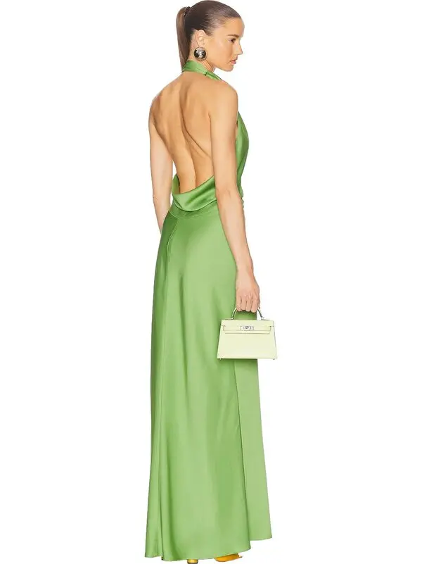 Simkhai Reannon Draped Gown - Deep Peridot