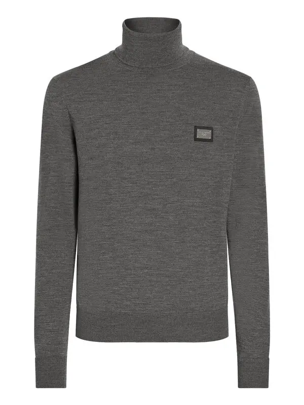 Dolce & Gabbana Wool Turtleneck Sweater - Grey