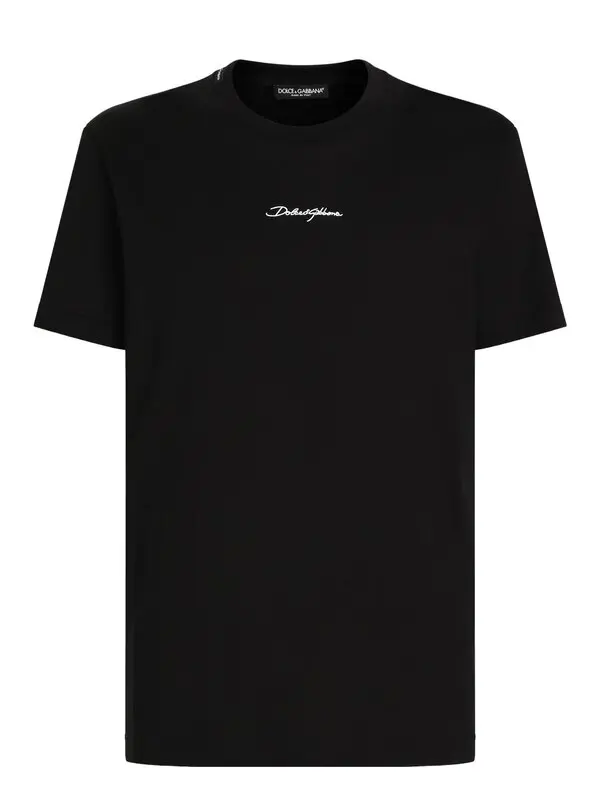 Dolce & Gabbana Cotton T-shirt With Logo - Black