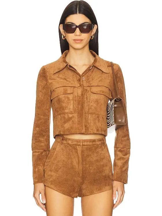 Amanda Uprichard Lucas Suede Jacket - Tan