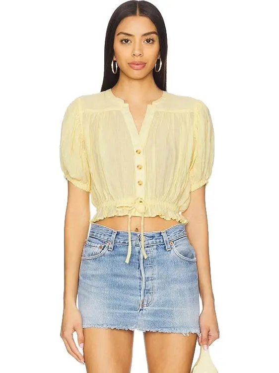 Free People X We The Free Little Cloud Shirt - Banana Cream