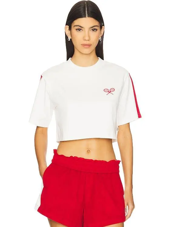 ARAMINTA JAMES Racquet Crop Tee - Warm White